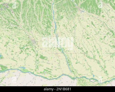 Olt, county of Romania. Open Street Map. Locations and names of major ...