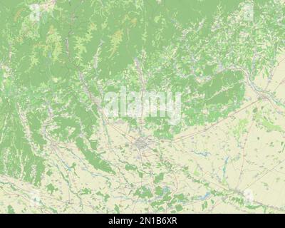Prahova, county of Romania. Open Street Map. Corner auxiliary location ...