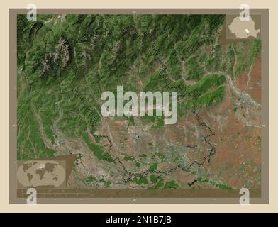 Prahova, county of Romania. High resolution satellite map Stock Photo ...