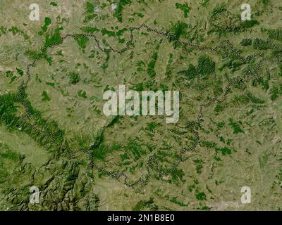 Salaj, county of Romania. Low resolution satellite map. Locations and ...