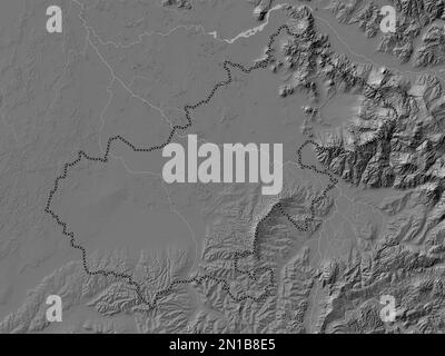 Satu Mare, county of Romania. Bilevel elevation map with lakes and ...