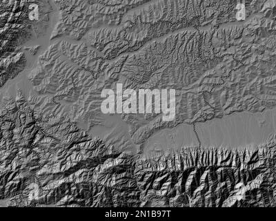Sibiu, county of Romania. Bilevel elevation map with lakes and rivers ...
