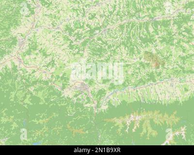 Sibiu, county of Romania. Open Street Map. Corner auxiliary location ...