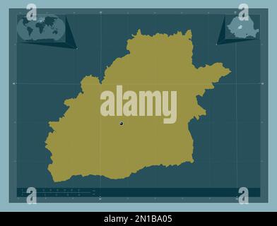 Sibiu, county of Romania. Solid color shape. Locations and names of ...