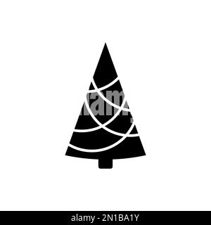 Christmas trees silfouette. Xmas simple shapes. Vector new year tree ...