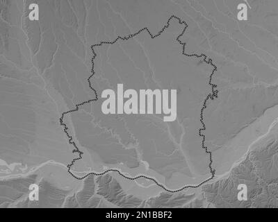Teleorman, county of Romania. Grayscale elevation map with lakes and ...