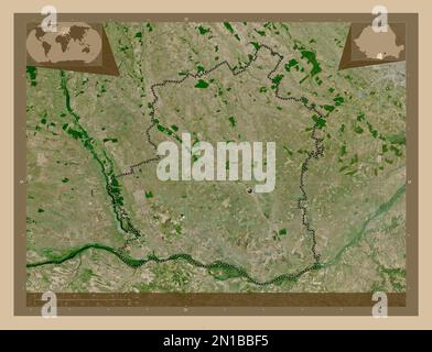 Teleorman, county of Romania. Low resolution satellite map. Locations ...
