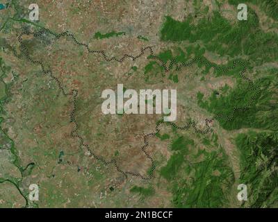 Timis, county of Romania. High resolution satellite map. Corner ...