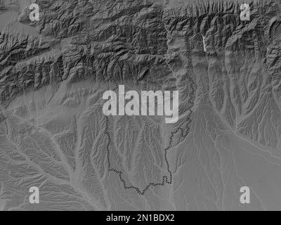 Valcea, county of Romania. Grayscale elevation map with lakes and ...