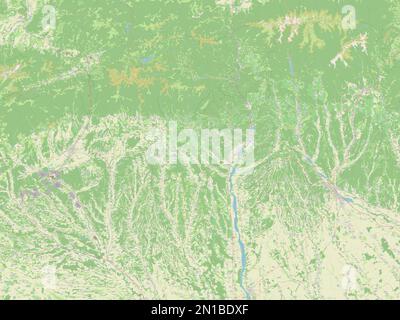 Valcea, county of Romania. Open Street Map. Locations of major cities ...