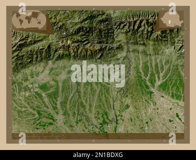 Valcea, county of Romania. Low resolution satellite map Stock Photo - Alamy