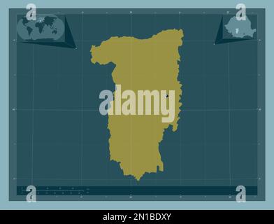 Valcea, county of Romania. Solid color shape. Locations and names of ...