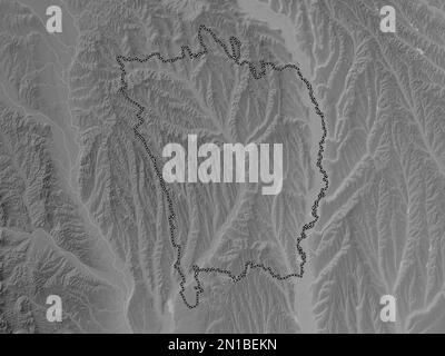 Vaslui, county of Romania. Grayscale elevation map with lakes and ...