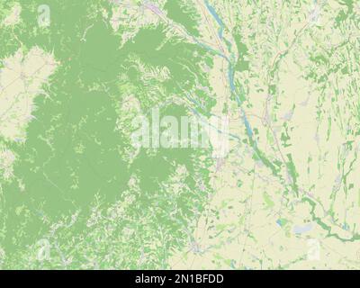 Vrancea, county of Romania. Open Street Map. Locations and names of ...