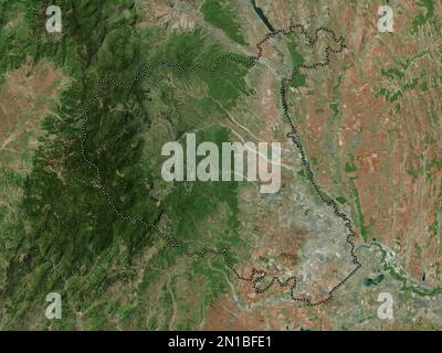 Vrancea, county of Romania. High resolution satellite map. Corner ...