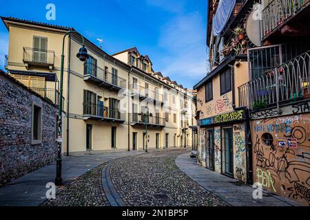 Italy Piedmont Turin Borgo Dora View of Via Canale Molassi Stock Photo ...