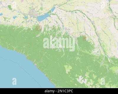 Adygey, republic of Russia. Open Street Map. Locations and names of ...