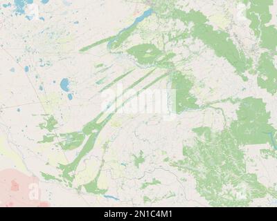 Altay, territory of Russia. Open Street Map. Locations of major cities ...