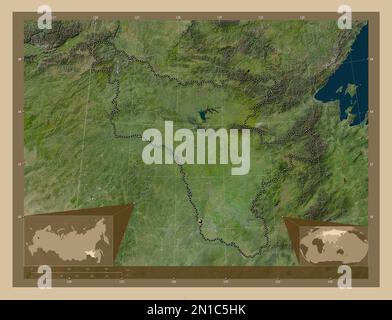 Amur, region of Russia. Low resolution satellite map Stock Photo - Alamy