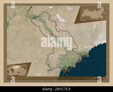 Astrakhan', region of Russia. Low resolution satellite map Stock Photo ...