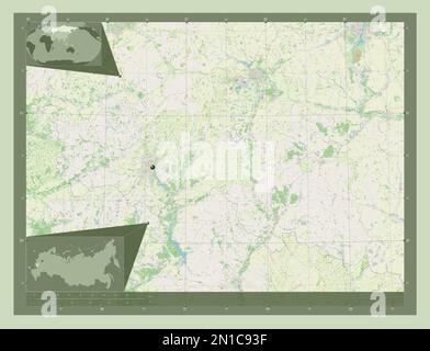 Belgorod, region of Russia. Open Street Map. Locations of major cities ...