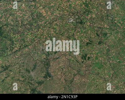 Belgorod, region of Russia. Low resolution satellite map. Locations of ...