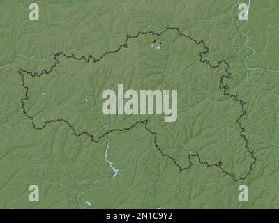 Belgorod, region of Russia. Elevation map colored in wiki style with ...