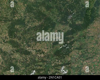 Bryansk, region of Russia. Low resolution satellite map. Locations and ...