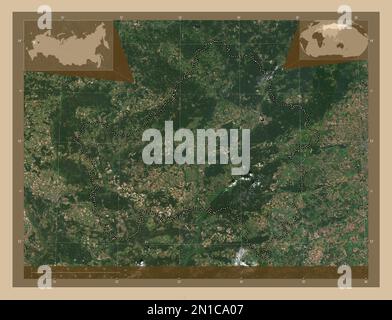 Shape of Bryansk, region of Russia, with its capital isolated on white ...