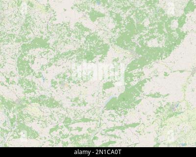 Bryansk, region of Russia. Open Street Map. Locations of major cities ...