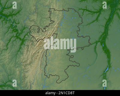 Chelyabinsk, region of Russia. Elevation map colored in wiki style with ...