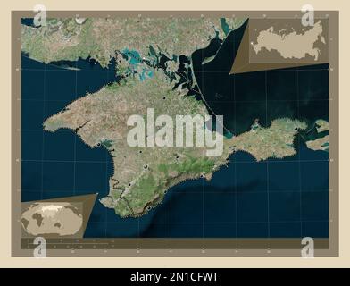 Crimea, autonomous republic of Russia. High resolution satellite map ...