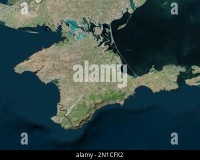 Crimea, autonomous republic of Russia. High resolution satellite map ...
