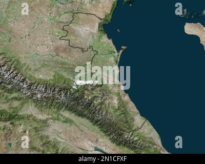 Dagestan, republic of Russia. High resolution satellite map. Locations ...
