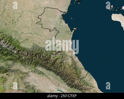 Dagestan, republic of Russia. Low resolution satellite map. Locations ...