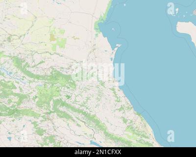 Dagestan, republic of Russia. Open Street Map. Locations and names of ...