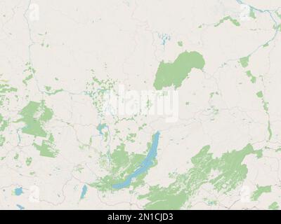 Irkutsk, region of Russia. Open Street Map. Locations and names of ...