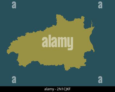 Shape of Ivanovo, region of Russia, with its capital isolated on white ...