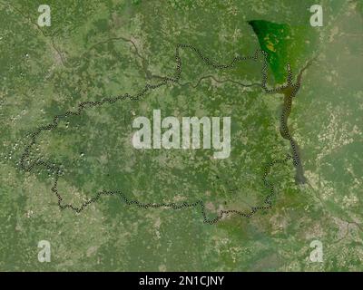Ivanovo, region of Russia. Low resolution satellite map. Locations of ...
