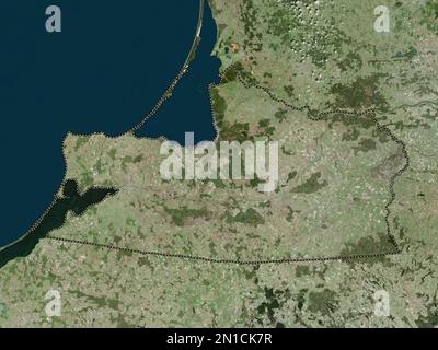 Kaliningrad, region of Russia. High resolution satellite map. Locations ...