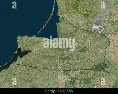 Kaliningrad, region of Russia. Low resolution satellite map. Locations ...