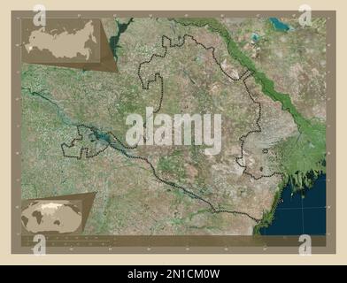 Kalmyk, republic of Russia. High resolution satellite map. Locations ...