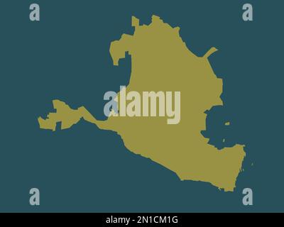 Kalmyk, republic of Russia. Solid color shape. Locations and names of ...