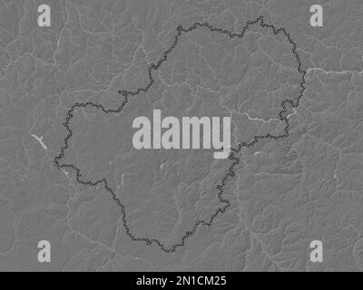 Kaluga, region of Russia. Bilevel elevation map with lakes and rivers ...