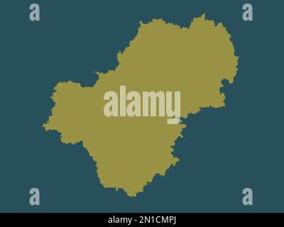 Shape of Kaluga, region of Russia, with its capital isolated on solid ...