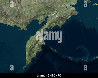 Kamchatka, territory of Russia. High resolution satellite map ...