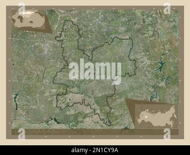 Kirov, region of Russia. High resolution satellite map. Corner ...
