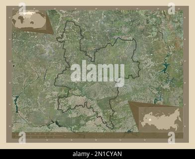 Kirov, region of Russia. High resolution satellite map. Locations of ...