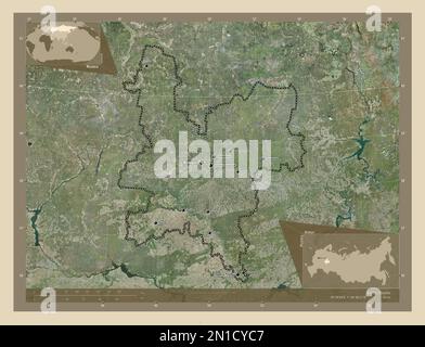 Kirov, region of Russia. High resolution satellite map. Locations of ...
