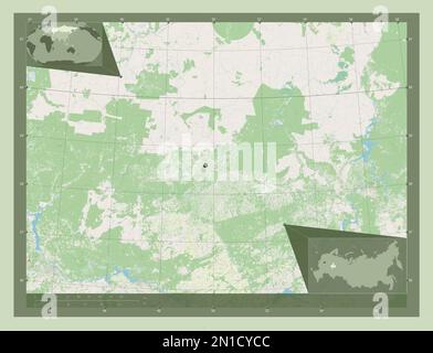 Kirov, region of Russia. Open Street Map. Locations and names of major ...